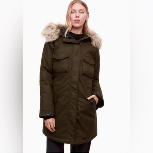 Aritzia | Jackets & Coats | Aritzia Community Paradigm Parka Coat Dark ...